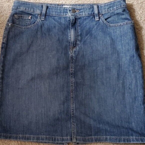 L.L. Bean | Skirts | 2 2 Ll Bean Favorite Fit Jeans Skirt Straight ...
